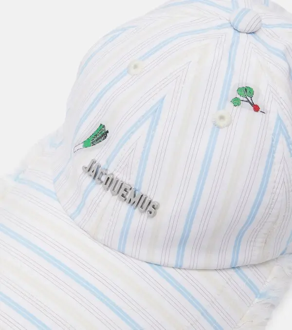 Jacquemus Artichaut Striped Baseball Cap - White