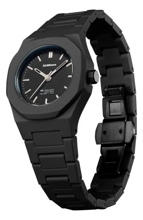 D1 MILANO Pulse Polycarbon Bracelet Watch - Black