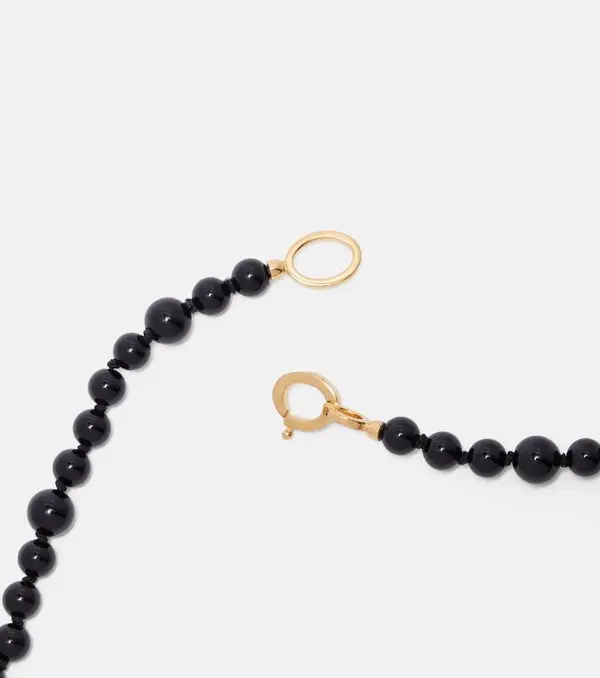 TOTEME Infinity Beaded Onyx Necklace - Black