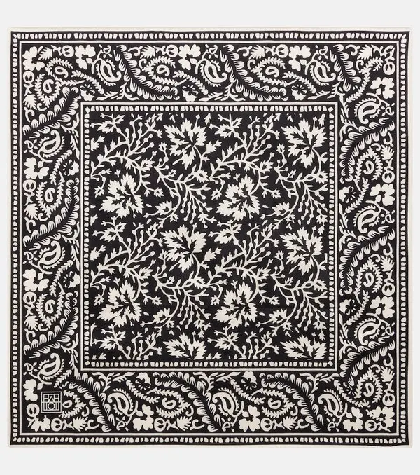 TOTEME Floral Silk Scarf - Black