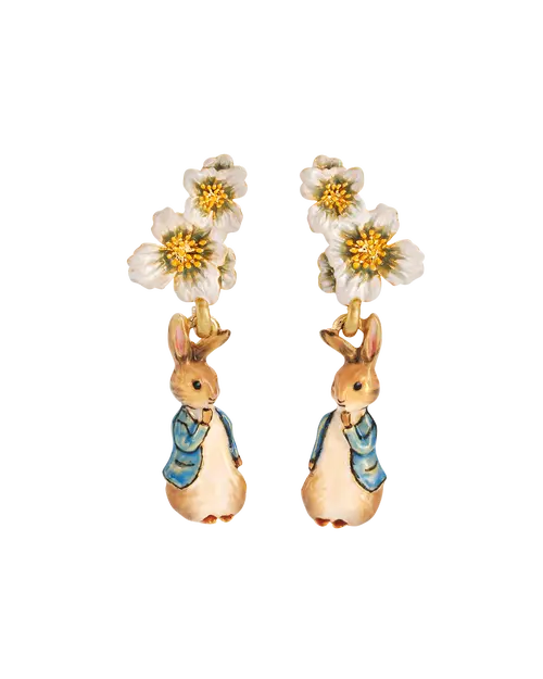 FABLE ENGLAND X Peter Rabbit Floral Drop Earrings - Gold