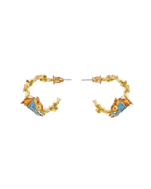 FABLE ENGLAND X Peter Rabbit Jumping Clover Hoop Earrings