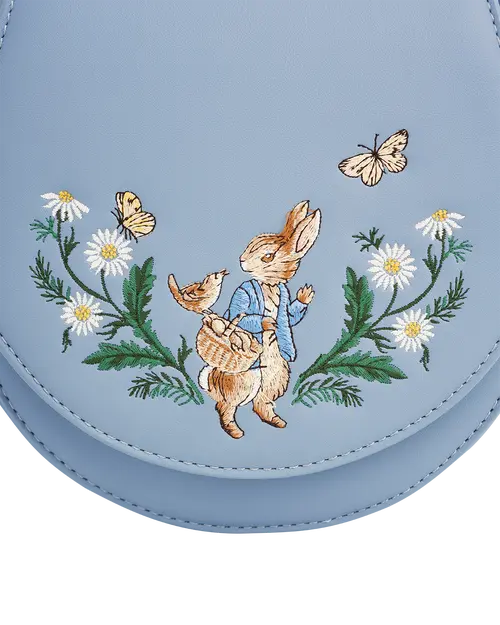 FABLE ENGLAND X Peter Rabbit Blue Saddle Purse - Light Blue