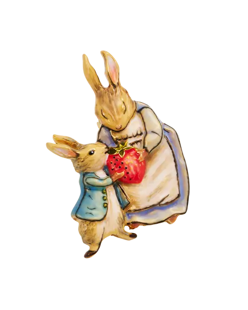 FABLE ENGLAND X Peter Rabbit & Mrs Rabbit Brooch