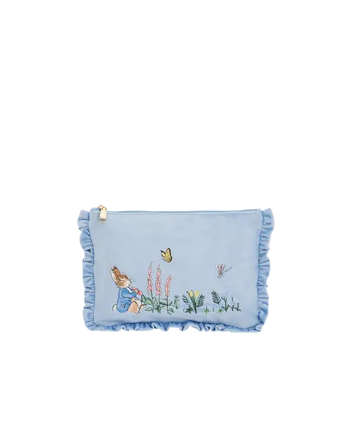 FABLE ENGLAND Peter Rabbit Embroidered Pouch - Light Blue
