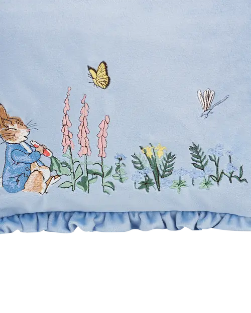 FABLE ENGLAND Peter Rabbit Embroidered Pouch - Light Blue