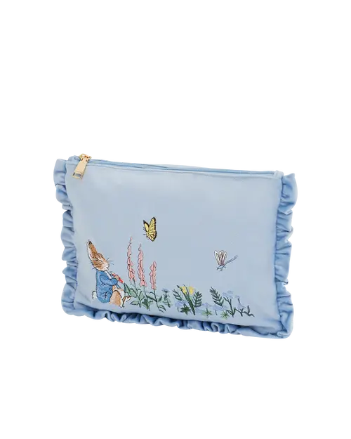 FABLE ENGLAND Peter Rabbit Embroidered Pouch - Light Blue