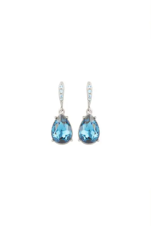 SUSAN CAPLAN Givenchy Sapphire Swarovski Crystal Clip-on Earring And Necklace