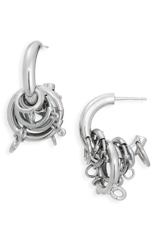 JUSTINE CLENQUET Jay Hoop Earrings - Palladium