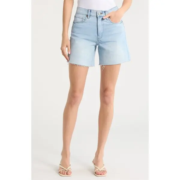 Blanknyc The Warren Raw Hem Denim Shorts - Wave Rider