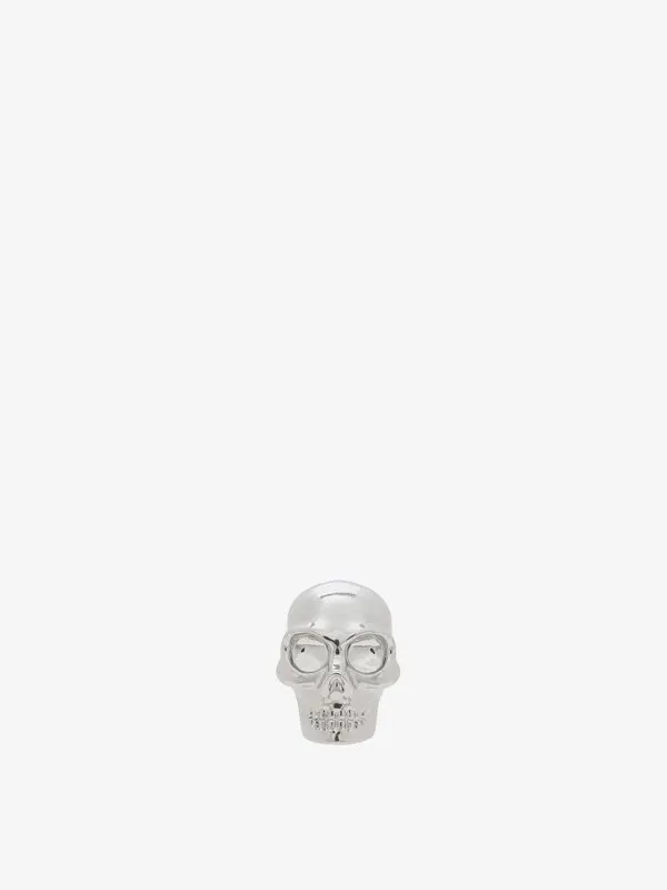 Alexander McQueen Skull Stud Earring - Palladium-finish