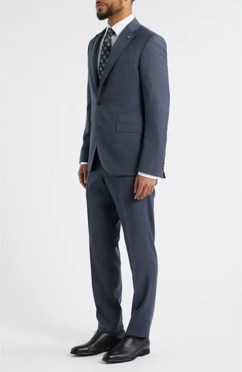 JACK VICTOR Esprit Microchek Wool Suit - Navy