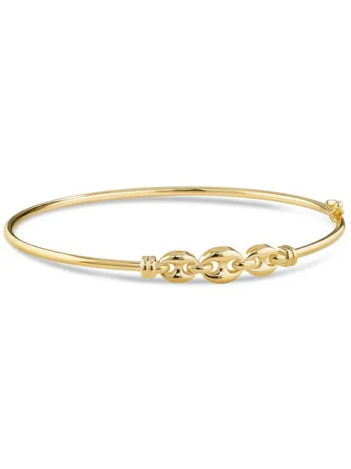 DEVATA Mariner Anchor Bangle Bracelet In 14k Gold - Yellow Gold