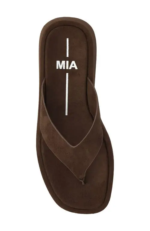 Mia Pamelia Wedge Flip Flop - Chocolate