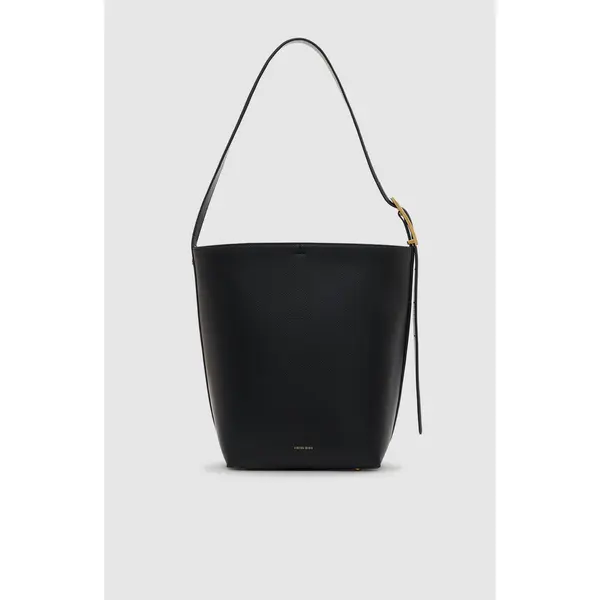 ANINE BING Elly Bucket Bag Grained Leather - Black