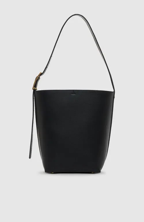 ANINE BING Elly Bucket Bag Grained Leather - Black