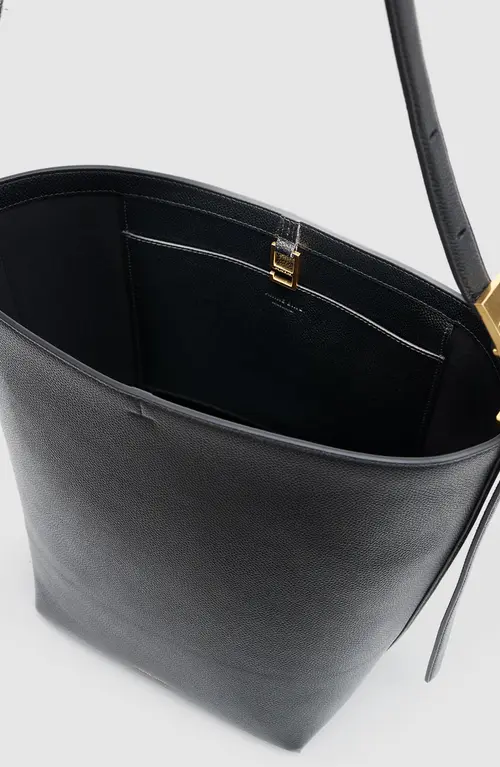 ANINE BING Elly Bucket Bag Grained Leather - Black