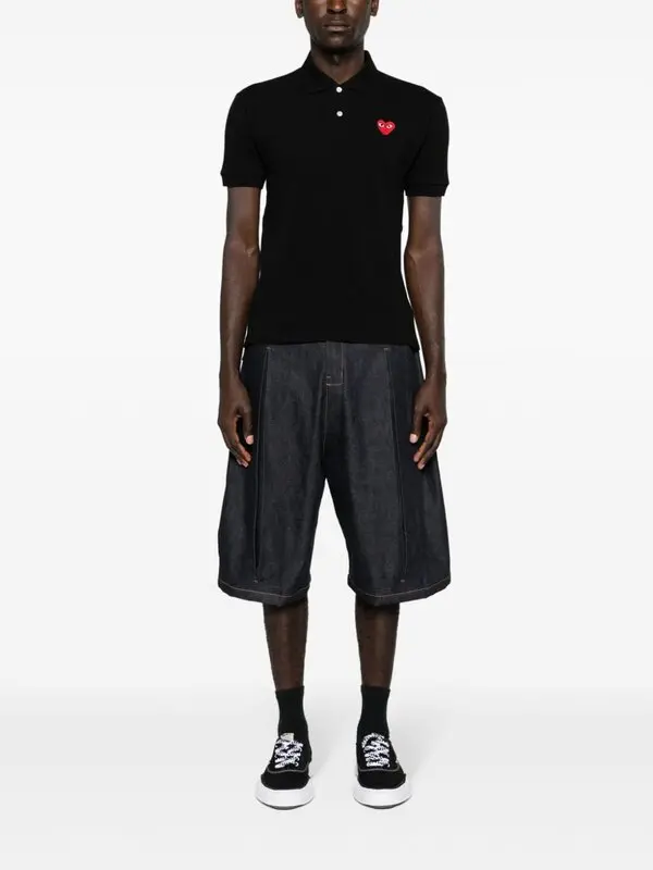 Play Comme Des Garcon Cotton Polo Shirt - Black