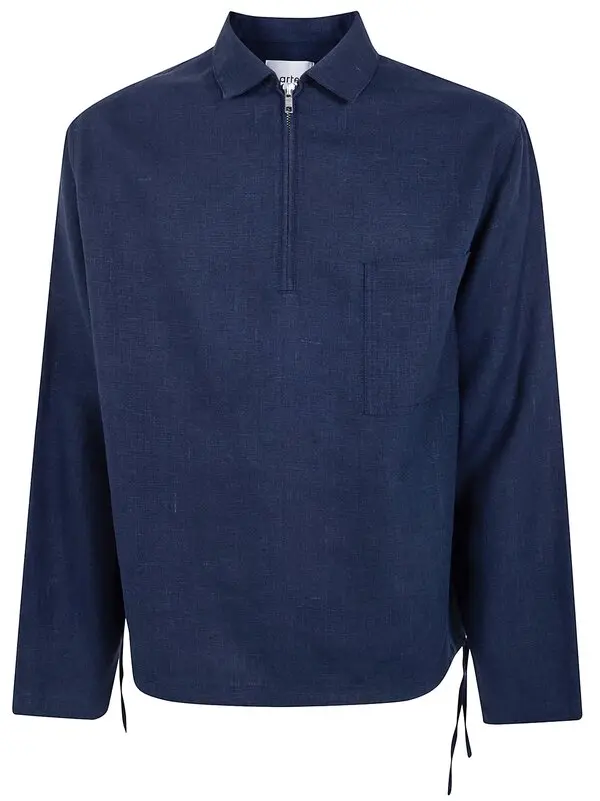 ARTE ANTWERP Linen Quarter Zip Pullover