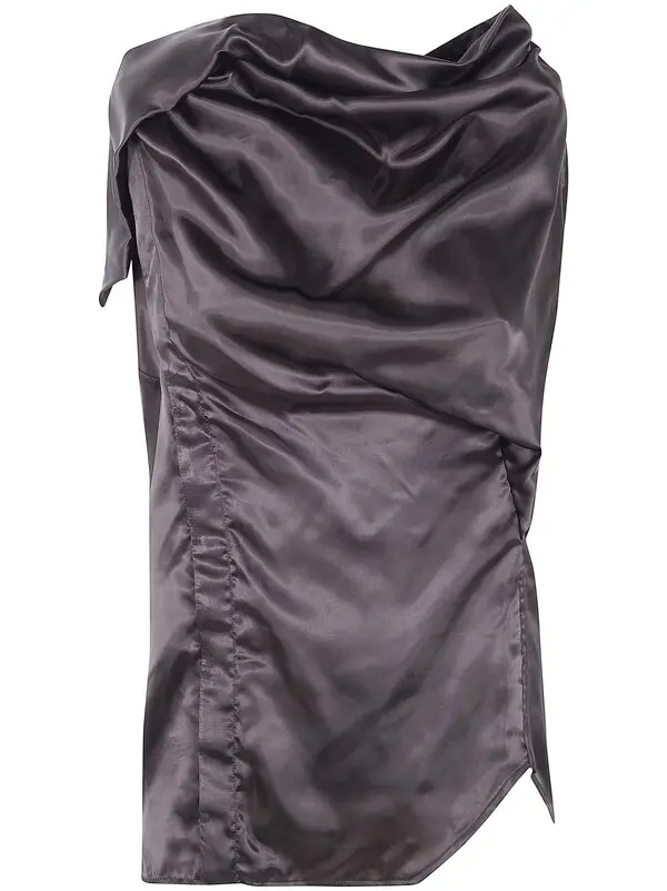 Rick Owens Island" Sleeveless Shirt In Cupro - Gray