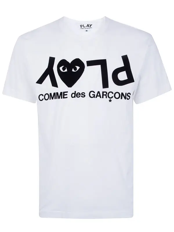 Play Comme Des Garcon T-shirt With Logo Print - White