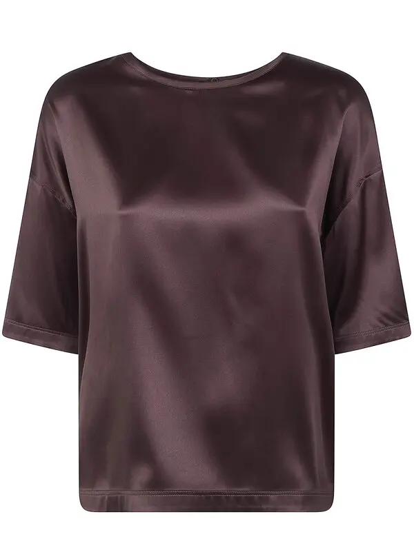 Brunello Cucinelli Short Sleeve Silk Blouse