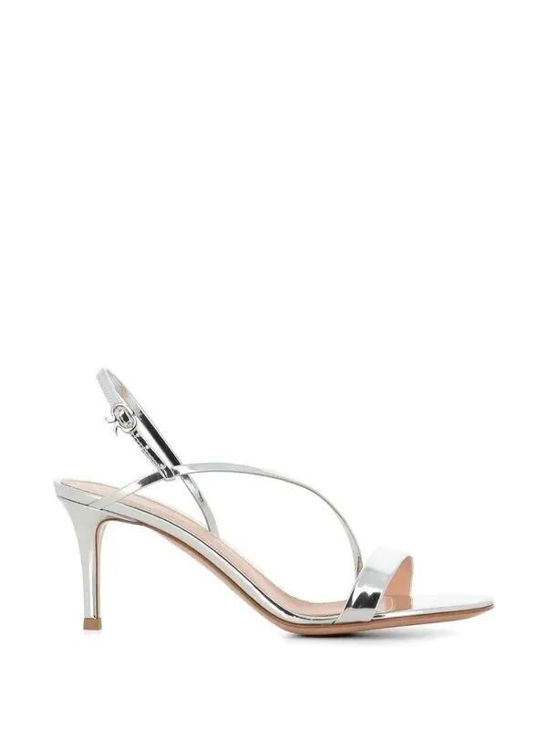 GIANVITO ROSSI Metal Mid Heel Sandals - Metallic