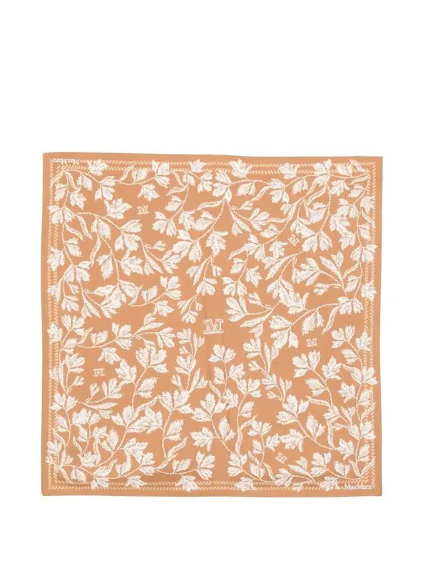 Max Mara Carre Printed Foulard - Brown