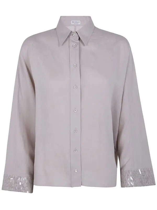 Brunello Cucinelli Trapeze Denim Shirt - Gray