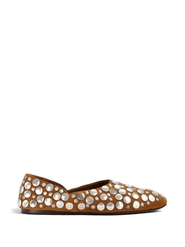 Khaite Jane" Flat With Studs - Brown