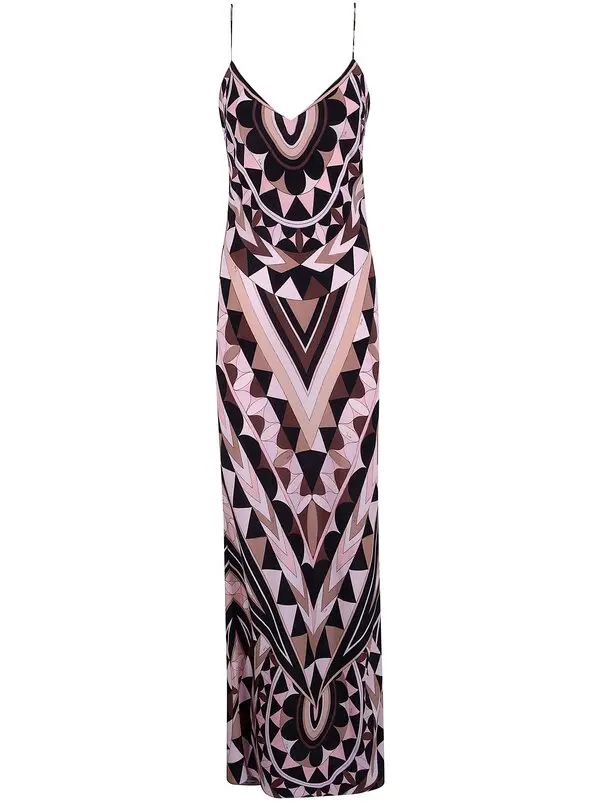Emilio Pucci Crepe De Chine Midi Dress