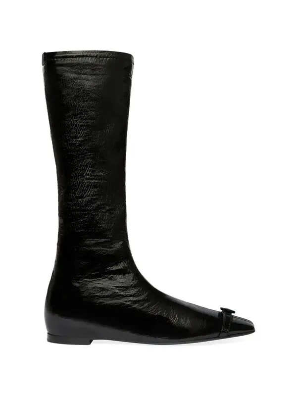COURREGES Flat Buckle Vinyl Boots