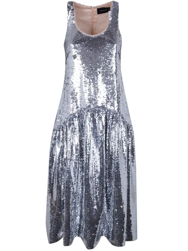 Simone Rocha Tapered Back Flounce Dress - Metallic