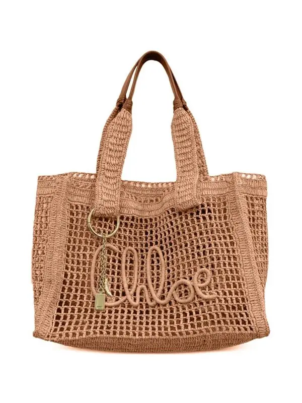 Chloé Raffia Tote Bag - Beige