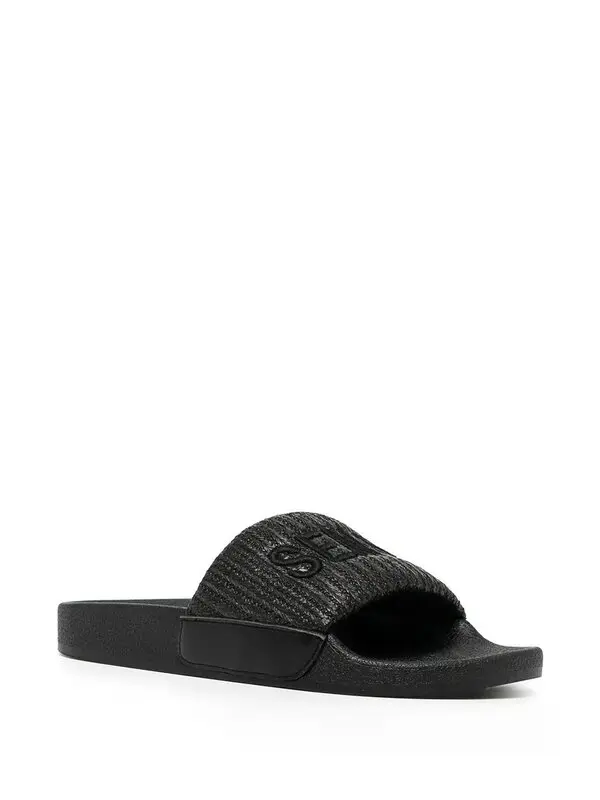 Senso Elly Ii Logo-embroidered Slides - Black
