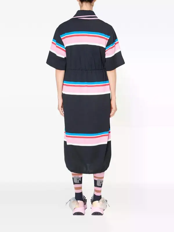 Kolor Striped Drawstring Midi Dress