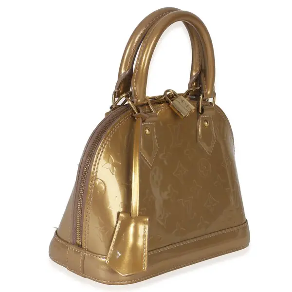 LOUIS VUITTON Alma Bb Monogram Vernis - Gold