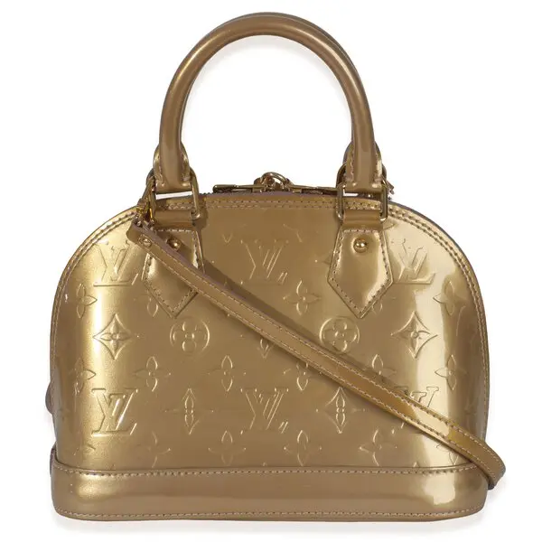 LOUIS VUITTON Alma Bb Monogram Vernis - Gold