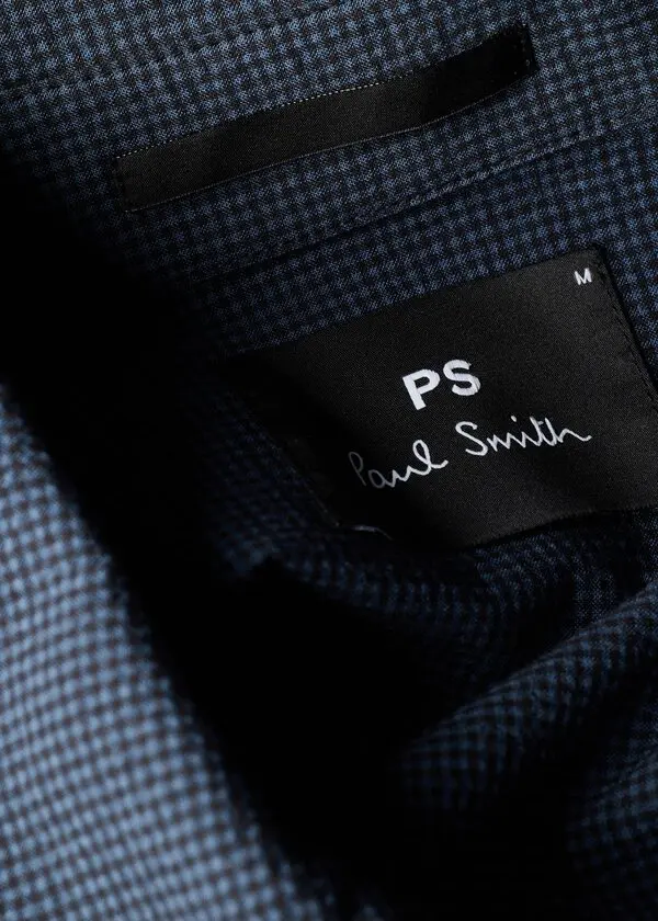 Paul Smith Seersucker Check Zip Shirt Jacket - Blue
