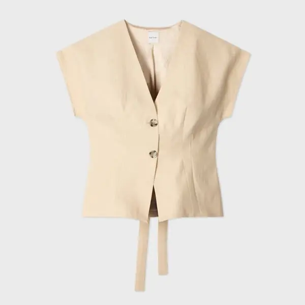 Paul Smith Linen Button Blouse - White