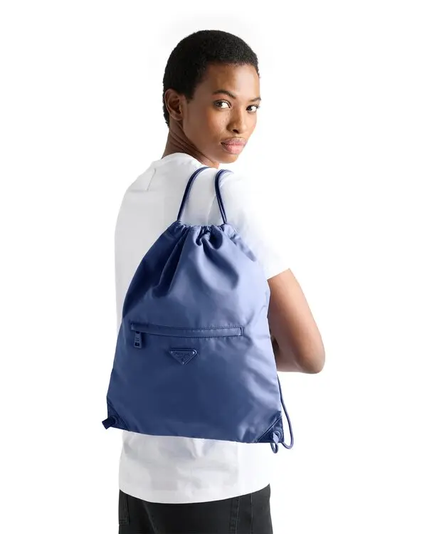 Prada Re-nylon Drawstring Backpack - Blue