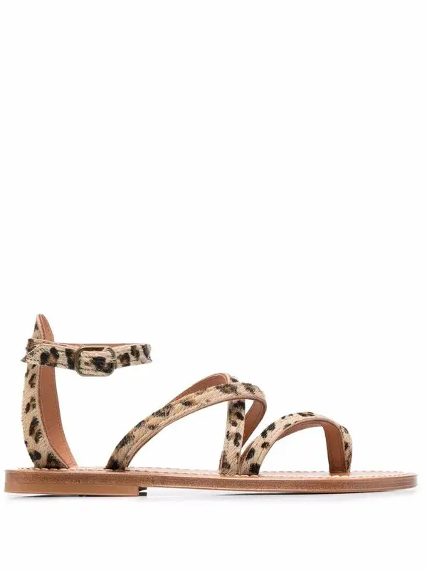 K.JACQUES Epicure Leopard Printed Sandals - Brown