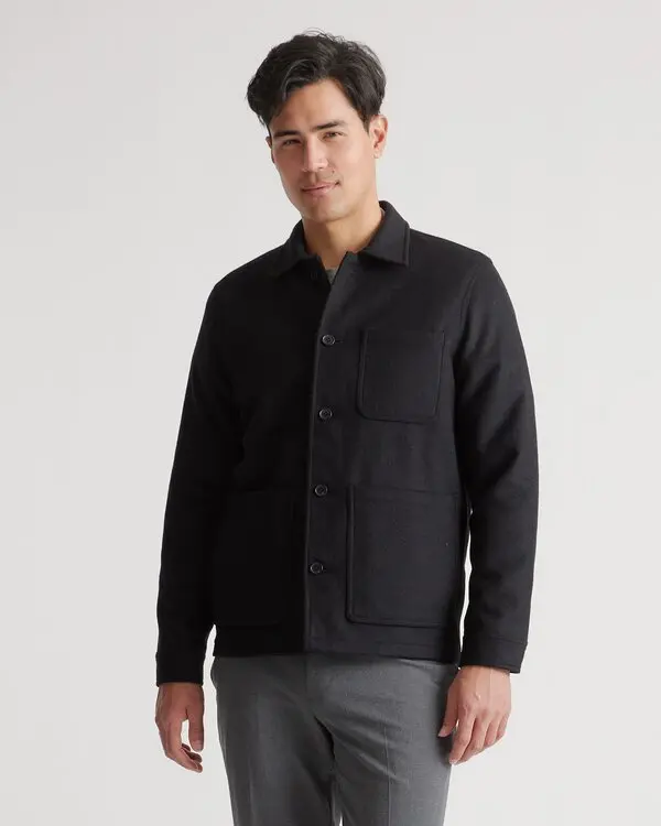 Quince Italian Wool Chore Jacket - Black