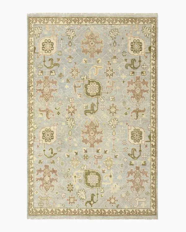 Quince Saoirse Hand-knotted Wool Rug - Light Blue