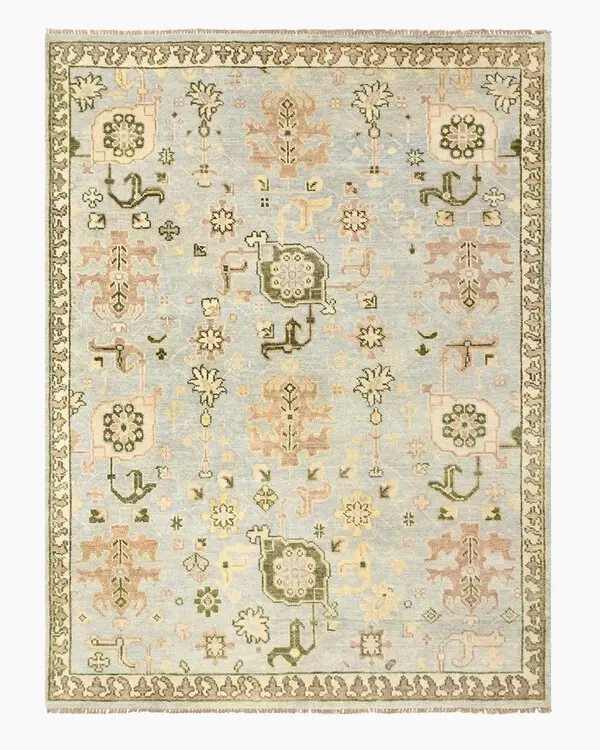 Quince Saoirse Hand-knotted Wool Rug - Light Blue