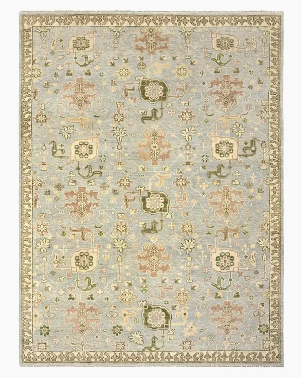 Quince Saoirse Hand-knotted Wool Rug - Light Blue