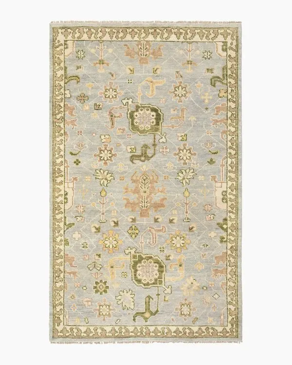 Quince Saoirse Hand-knotted Wool Rug - Light Blue