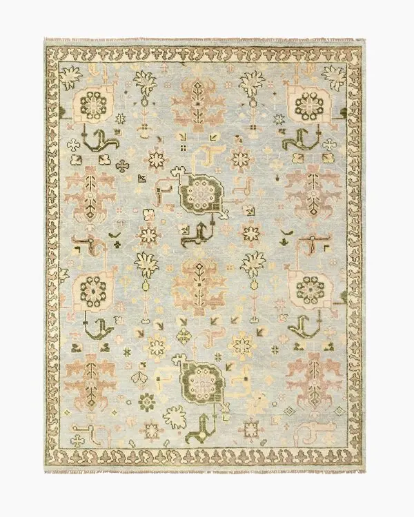 Quince Saoirse Hand-knotted Wool Rug - Light Blue