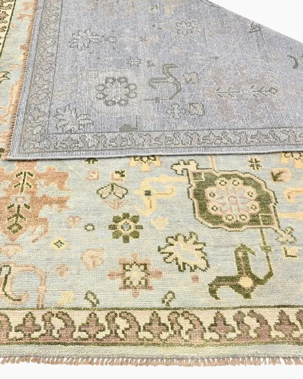 Quince Saoirse Hand-knotted Wool Rug - Light Blue
