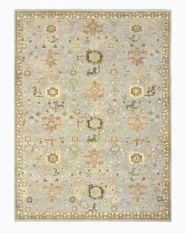 Quince Saoirse Hand-knotted Wool Rug - Light Blue